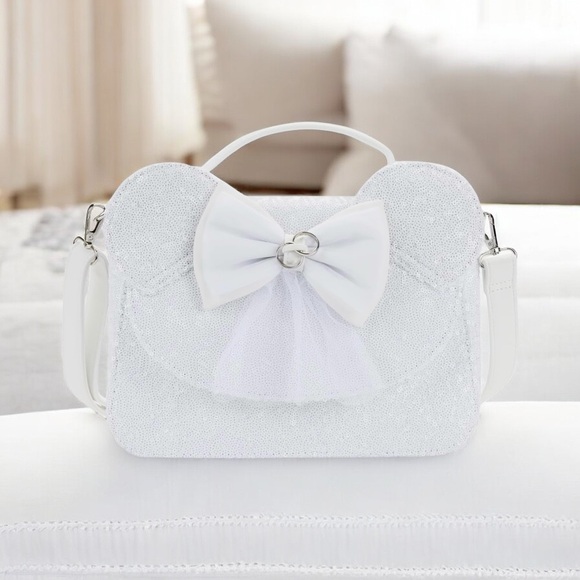 Loungefly | Bags | Loungefly Disney Minnie Sequin Wedding Crossbody Bag ...